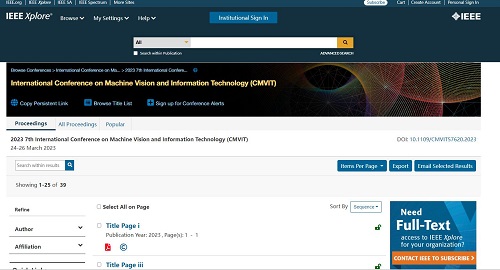 CMVIT 2026 | Machine Vision and Information Technology
